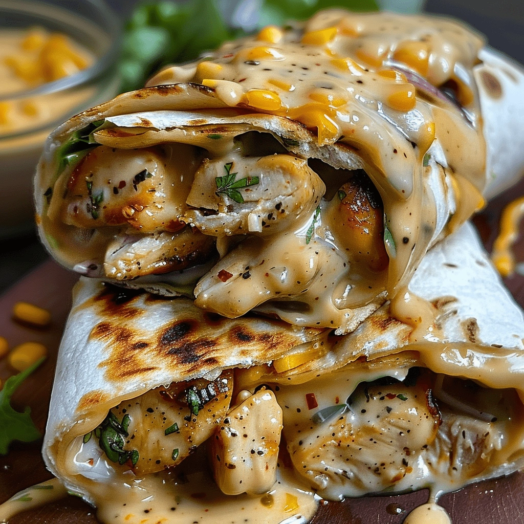 Cheesy Garlic Chicken Wraps - Junior Daily Recipes