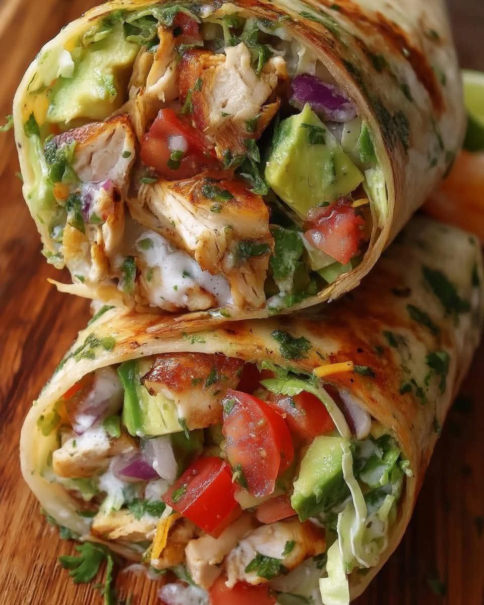 Chicken Avocado Ranch Burritos - Junior Daily Recipes